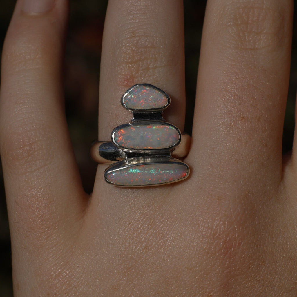Triple Rainbow Opal Ring – LouAnnGems